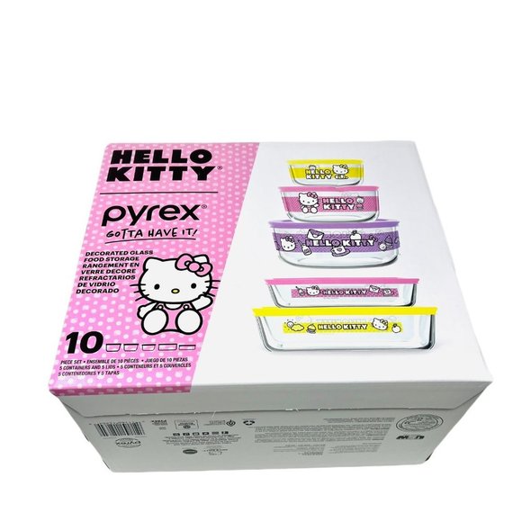 Hello Kitty | Kitchen | Hello Kitty Pyrex Piece Glass Food Storage Set ...